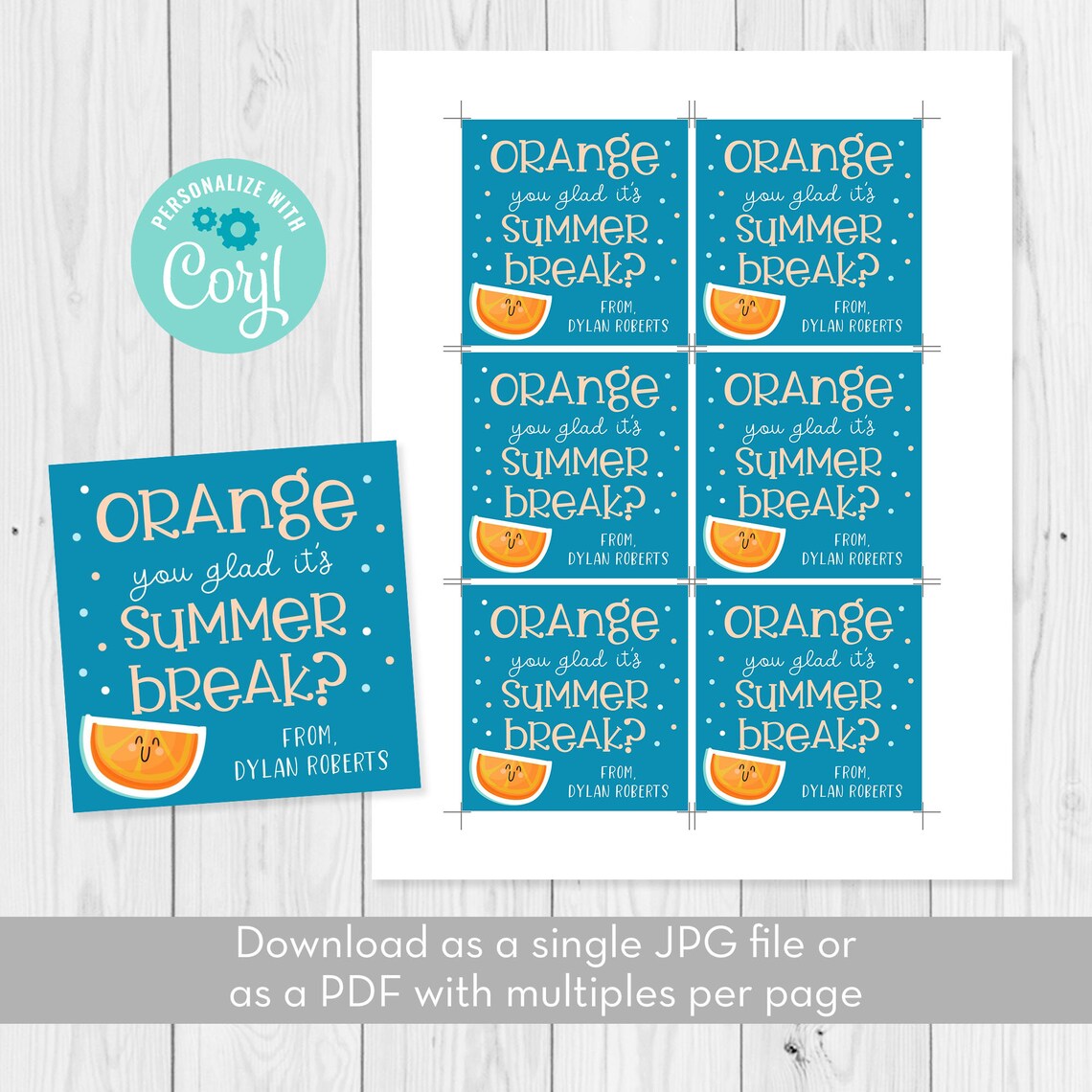 Editable Summer Break Gift Tag Template Teacher Student - Etsy