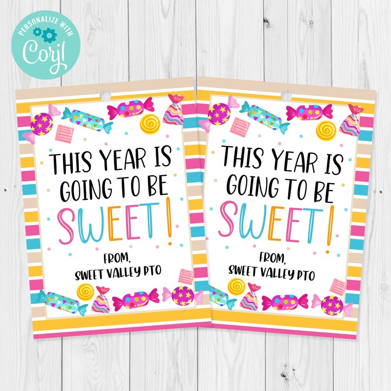 Back to School Candy Gift Tag Editable Template, First Day of School ...
