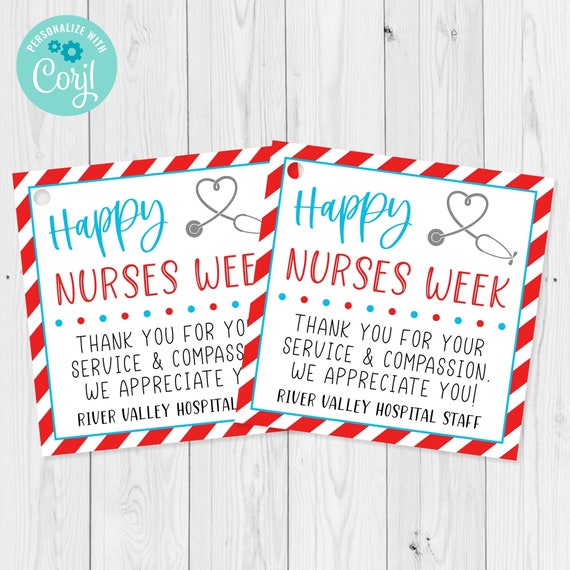 Nurses Week Gift Tag Template Nurse Appreciation Gift Tag - Etsy