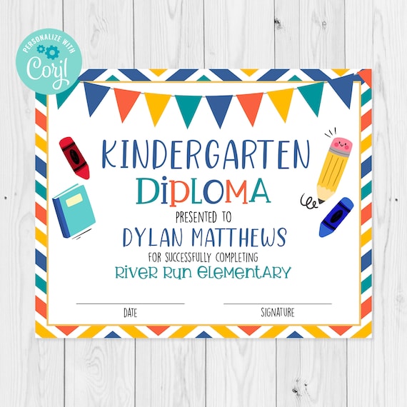 Editable Kindergarten Diploma Template Kindergarten - Etsy Canada