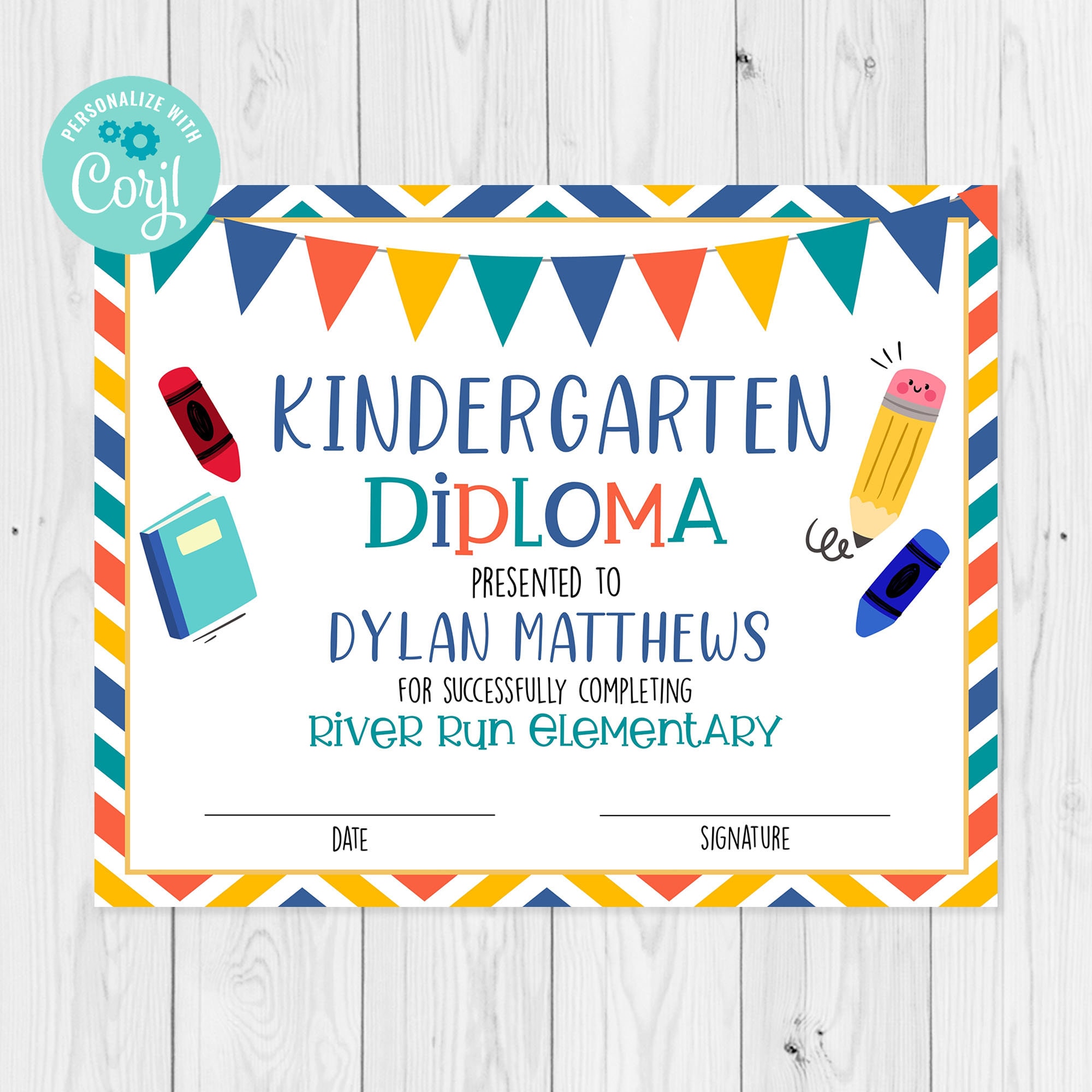 Editable Kindergarten Diploma Template Kindergarten - Etsy