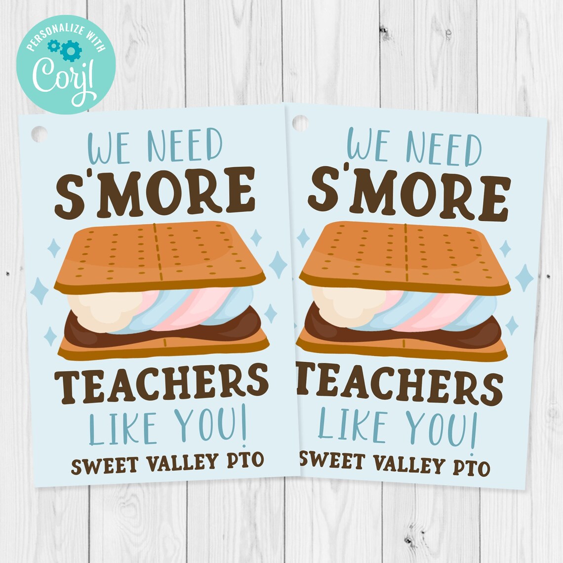 Editable S'mores Teacher Gift Tag Template, Teacher Appreciation Gift ...