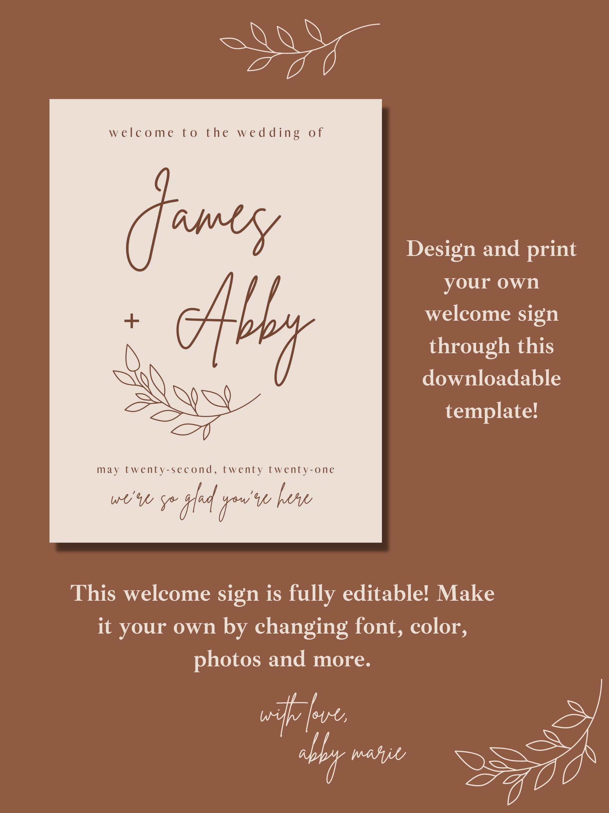Welcome Sign Template - Etsy