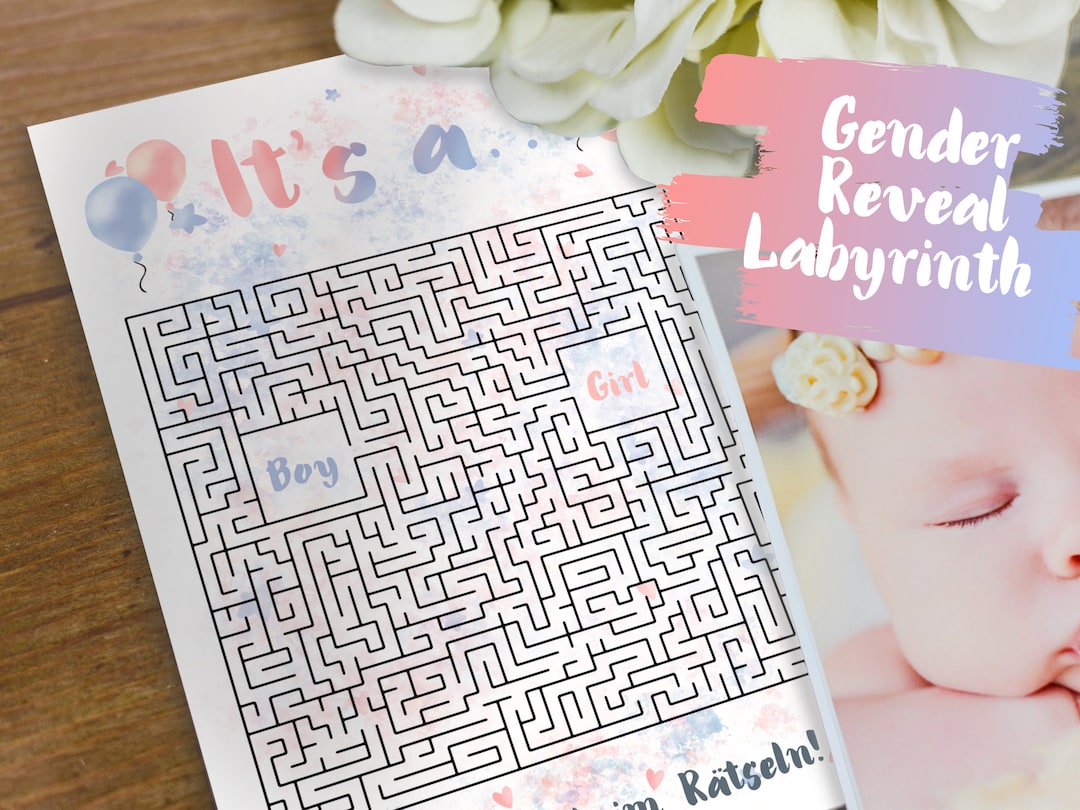 Gender Reveal Riddle Maze Game Jigsaw Puzzle Girl or Boy Baby Gender ...