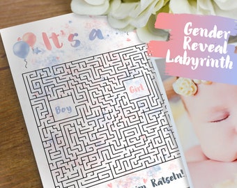 Gender Reveal Puzzle Girl or Boy Baby Gender Maze - Etsy
