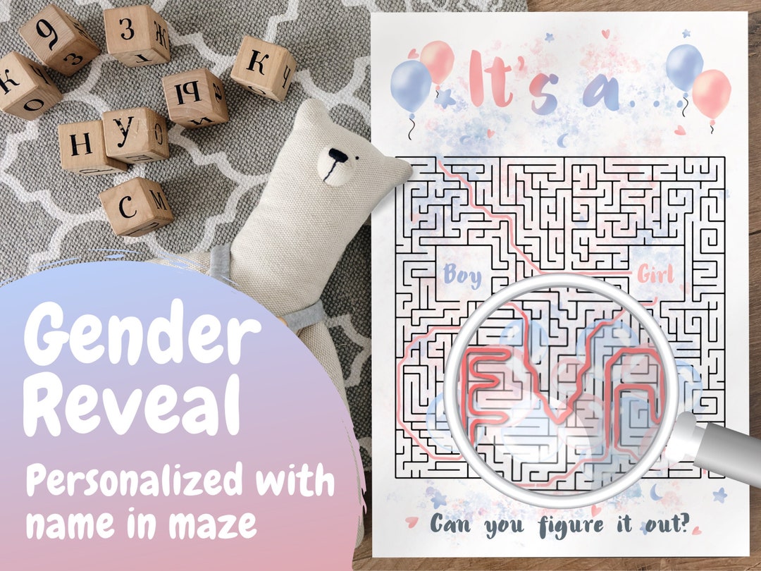 Name Reveal and Gender Reveal * Personalized Baby Announcement ...