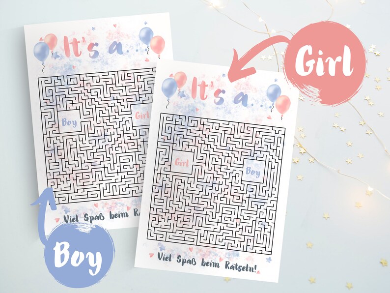Gender Reveal Riddle Maze Game Jigsaw Puzzle Girl or Boy - Etsy