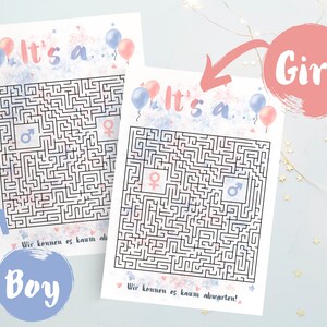 Gender Reveal Riddle Maze Game Jigsaw Puzzle Girl or Boy Baby Gender ...