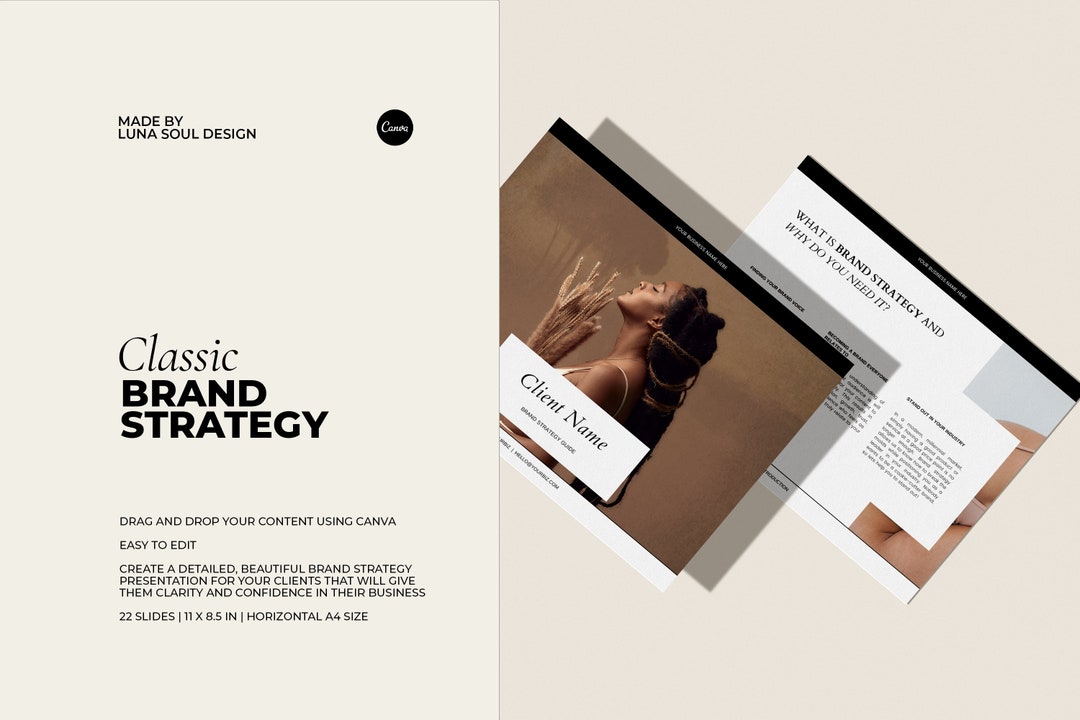 Classic Brand Strategy Template, Canva Template, Brand Guidelines ...