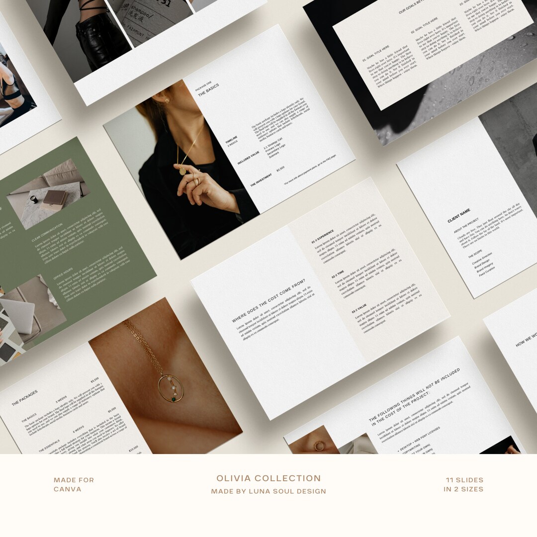 Olivia Project Proposal, Canva Template, Brand Proposal, Pitch Deck, Client Onboarding Kit, New ...