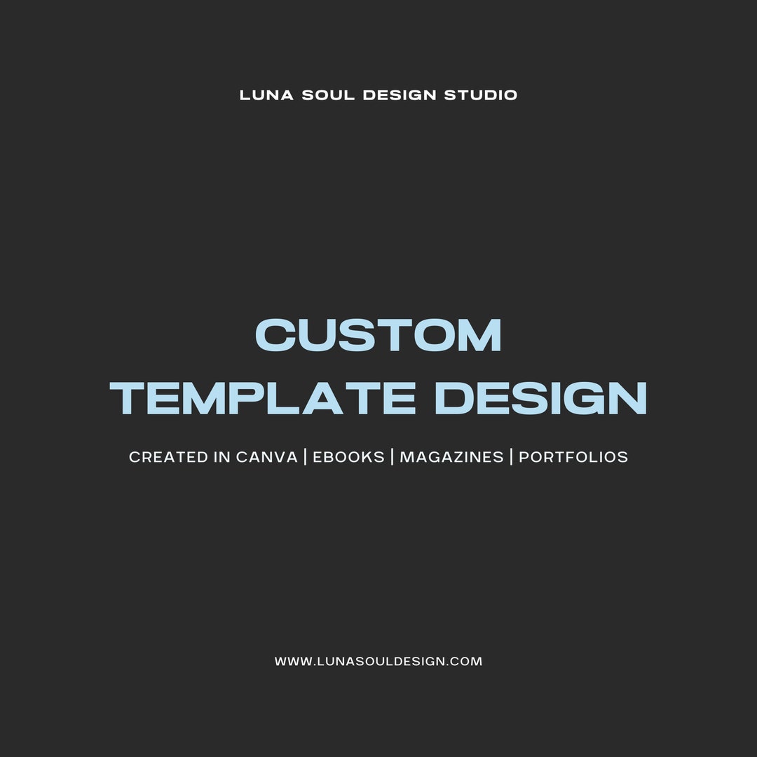 CUSTOM TEMPLATE DESIGN Editable Canva Template Ebook - Etsy