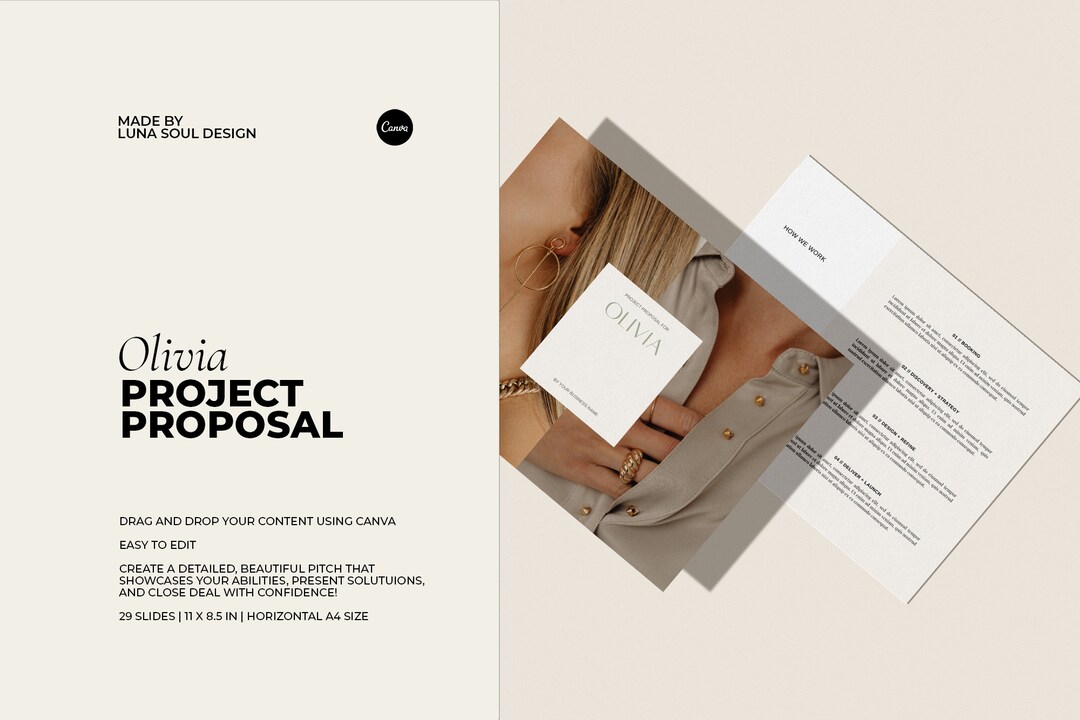 OLIVIA Project Proposal Canva Template Brand Proposal - Etsy