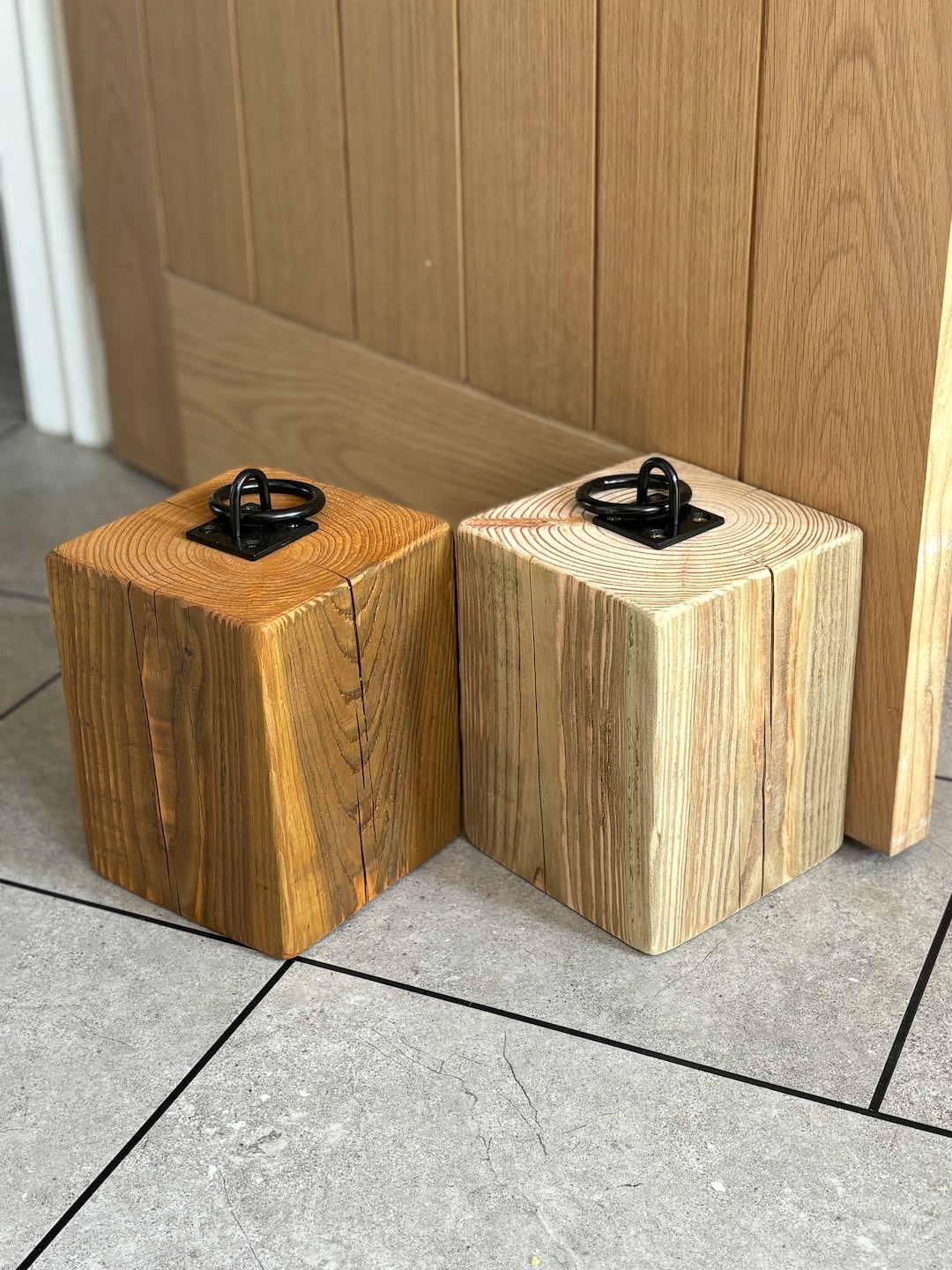 Rustic Solid Wood Door Stop - Etsy UK