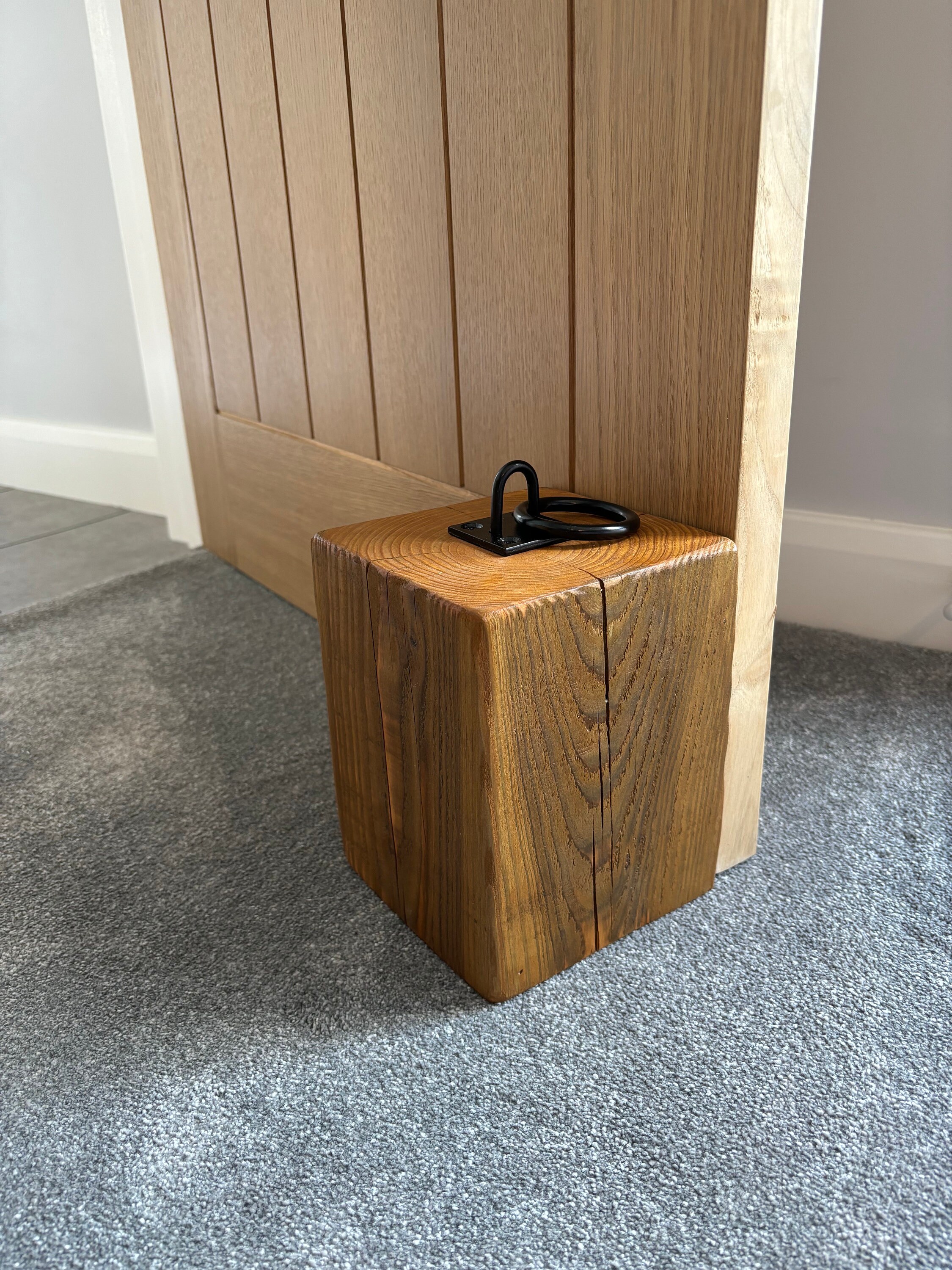 Rustic Solid Wood Door Stop - Etsy UK