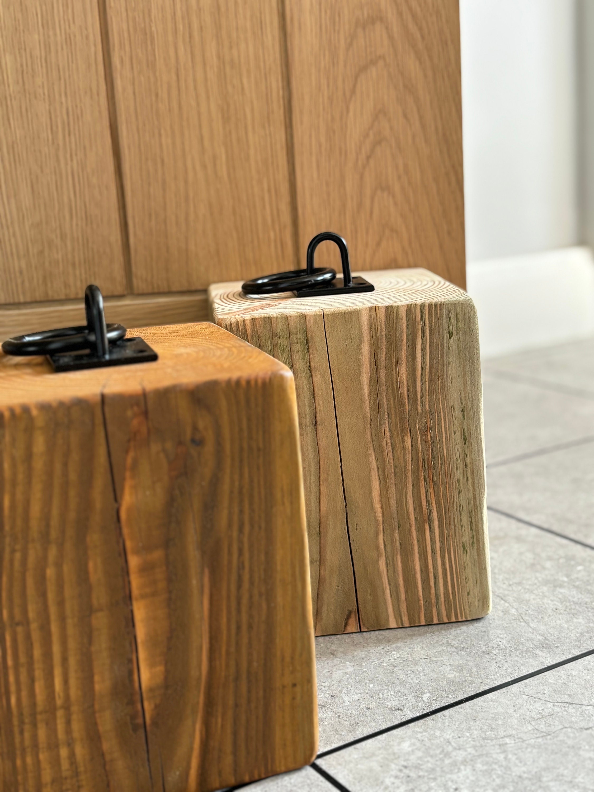 Rustic Solid Wood Door Stop - Etsy UK