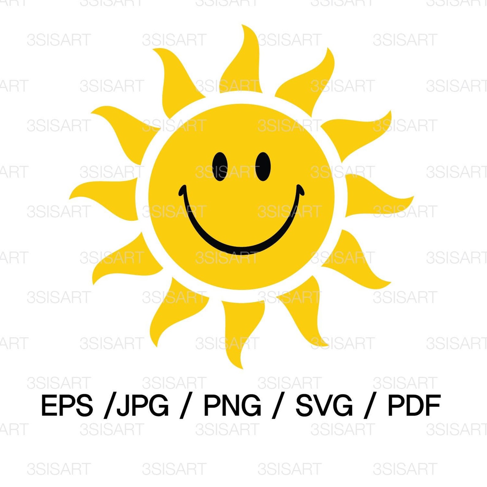 Sun Smileface : Planner, Clipart, Printable,svg, EPS, AI - Etsy