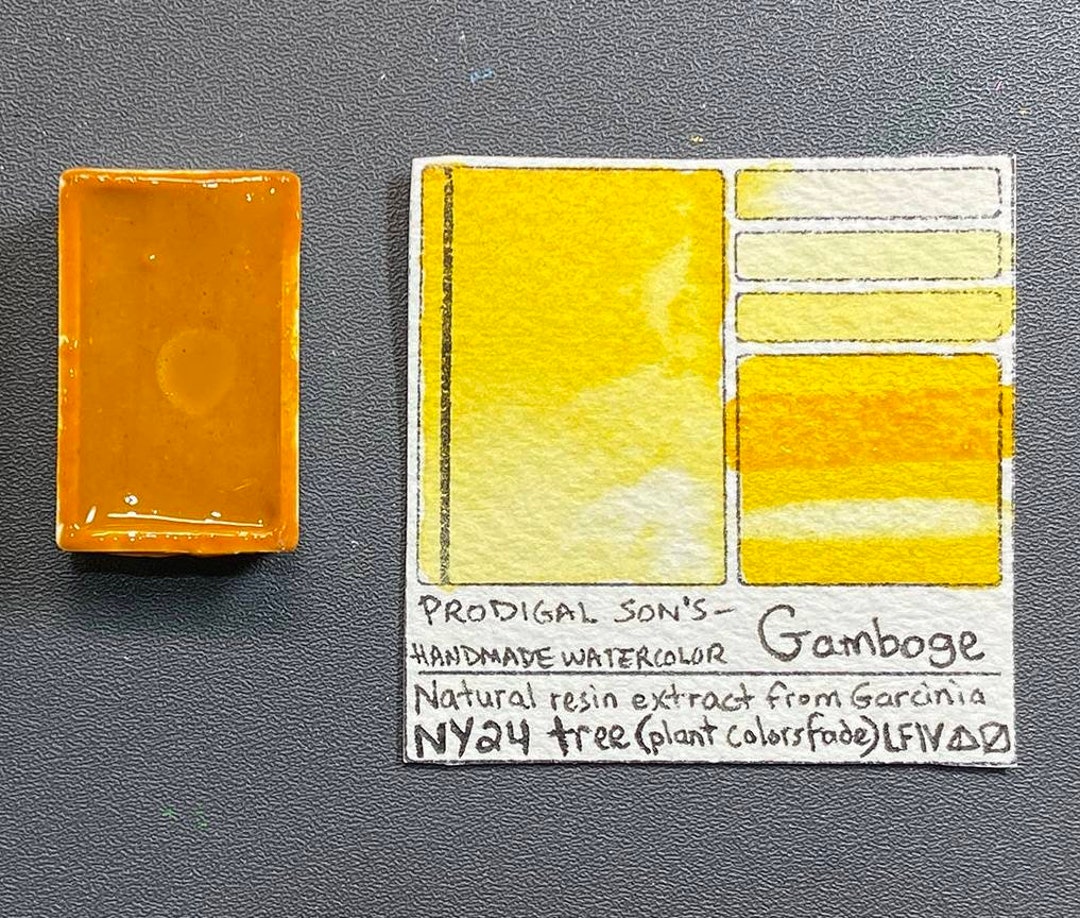 Gamboge Handmade Watercolor Paint Genuine NY24 *** Please Read My Shop ...