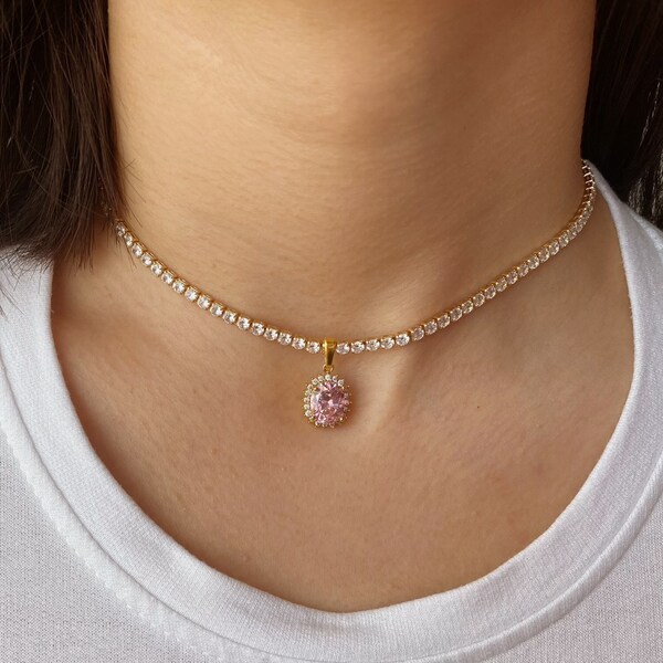 Tennis Chain Choker - Etsy