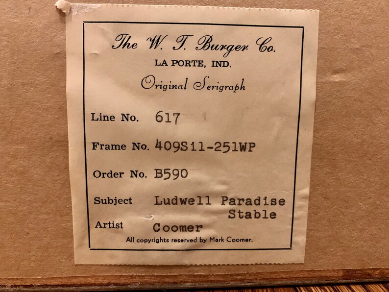 MCM Mark Coomer “ludwell Paradise Stable” Limited Edition Original ...