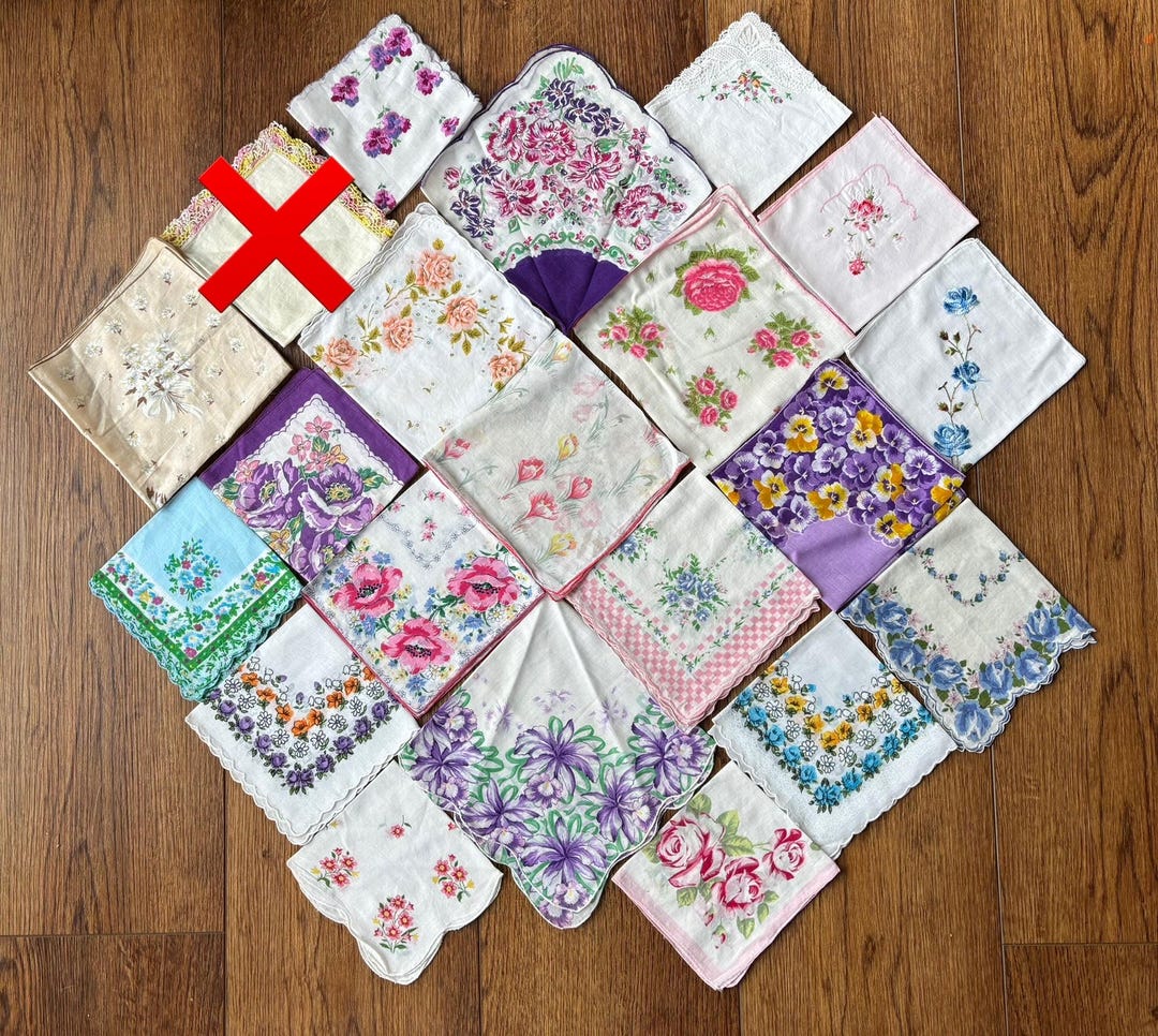 Vintage Handkerchief Assortment Selection | States | Flowers | Variety ...