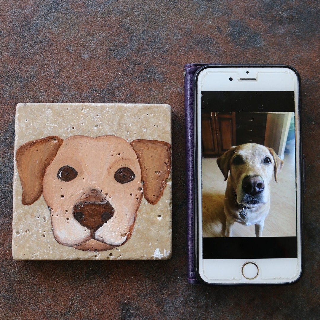 Set of 4 Custom Coasters/ Hand-painted Tiles. for Drinks, Display, or ...