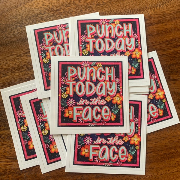Punch Today in the Face Sticker - Etsy
