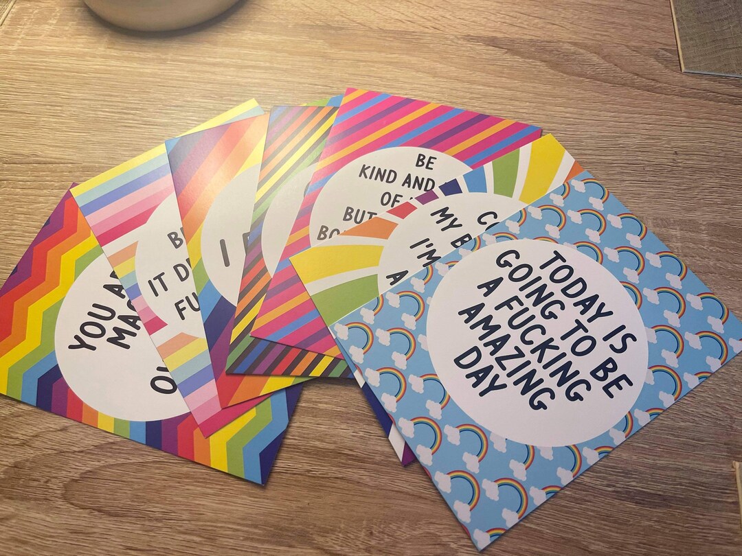 Sweary Positive Affirmation Card Set - Etsy