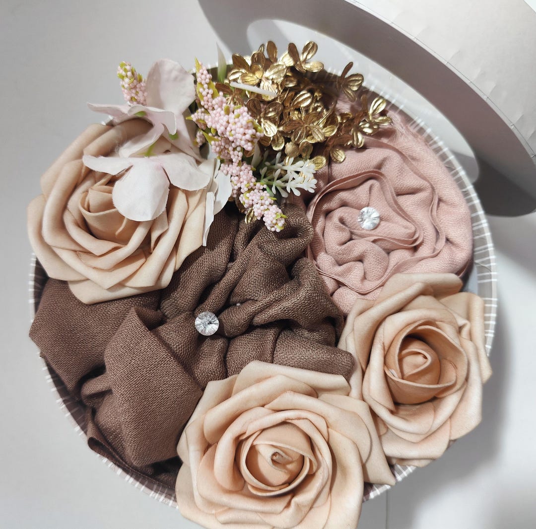 Personalized Hijab Gift Box, Floral Arrangement, Perfumed Flowers - Etsy