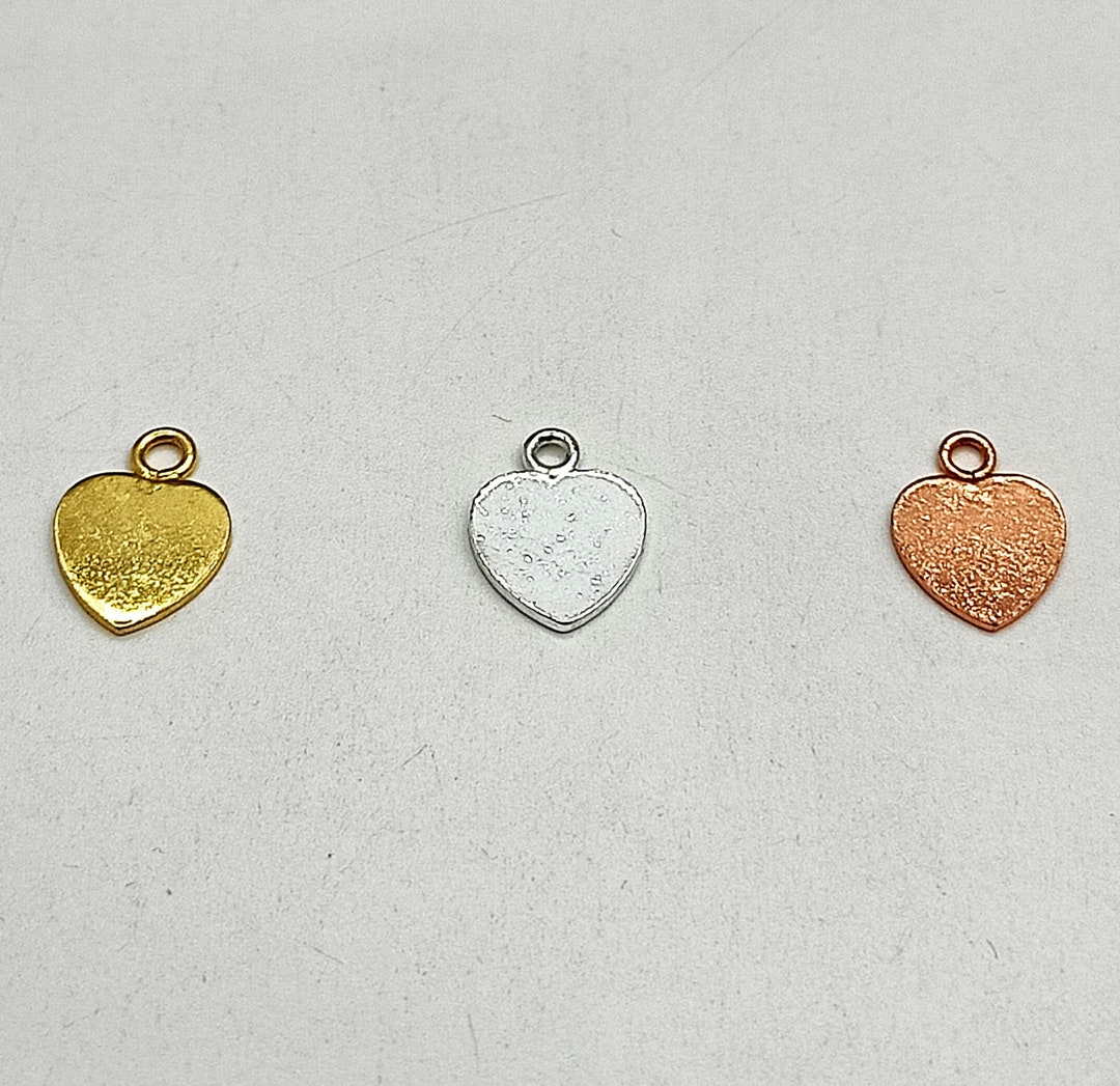 Heart Shaped Charm, Copper Finished Charm, Blank Charms, Pendant Charm ...