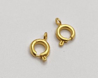 Brass Spring Clasps Gold Circle Shaped Ring Open Spring Clasp 18K Real ...