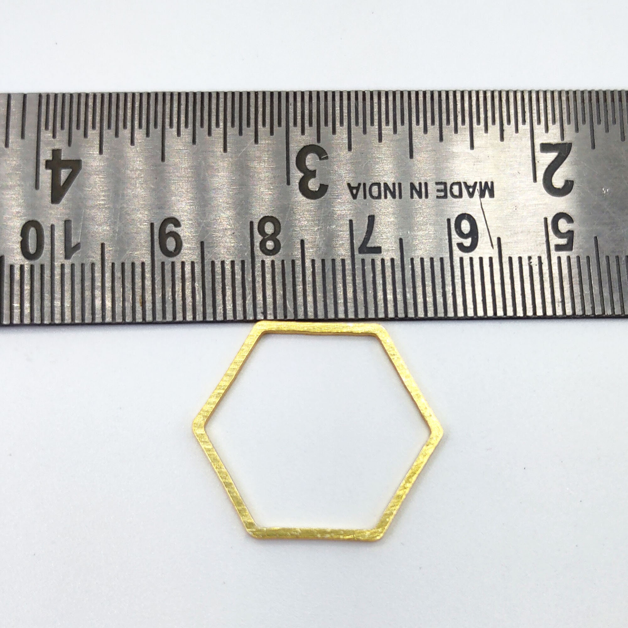 10 Pc Hexagon Brass Connector, Silver, Gold Plated Hexagon Connector ...