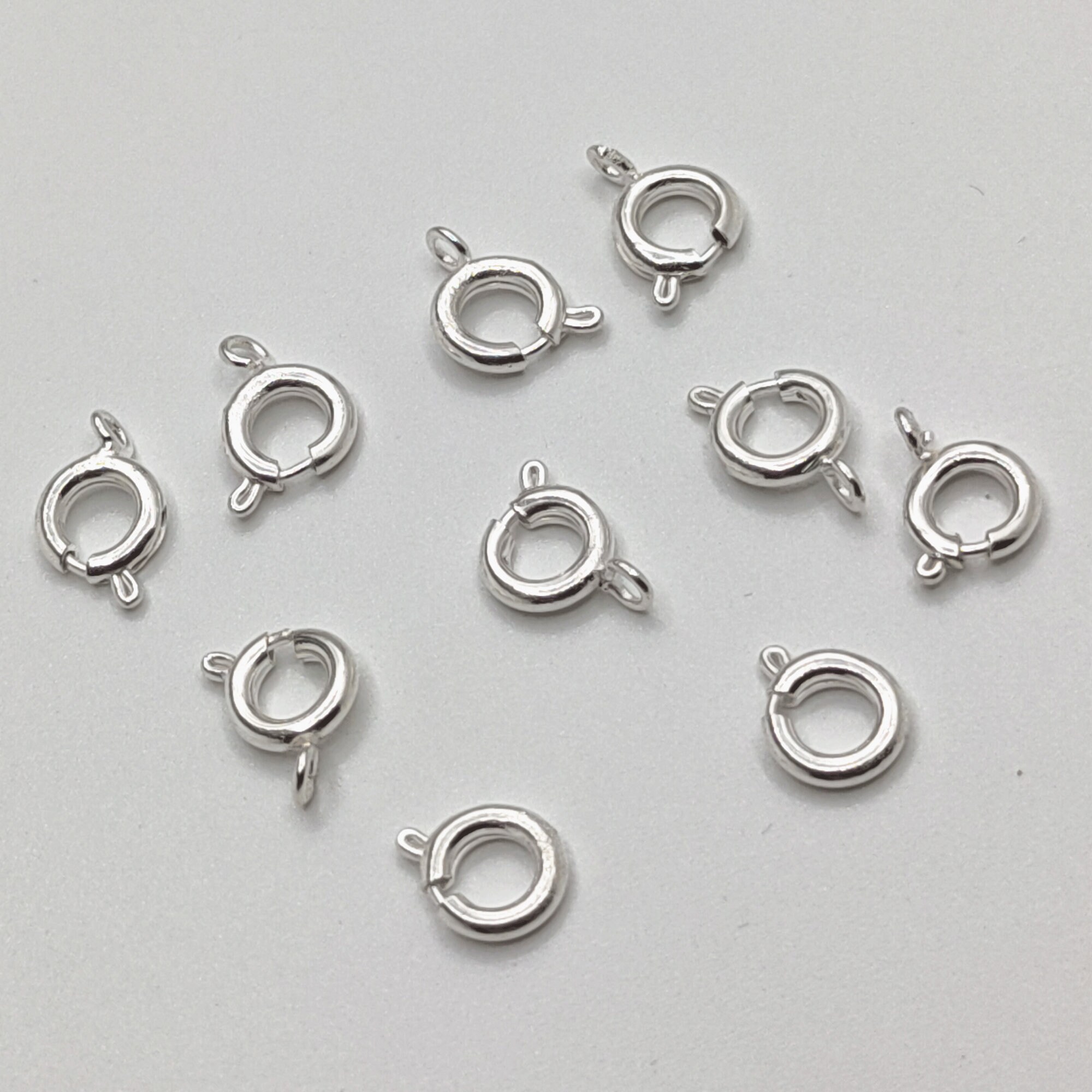 10 Pc Pack of 5mm Spring Ring Clasp, Bolt Ring Clasp, Brass Round ...