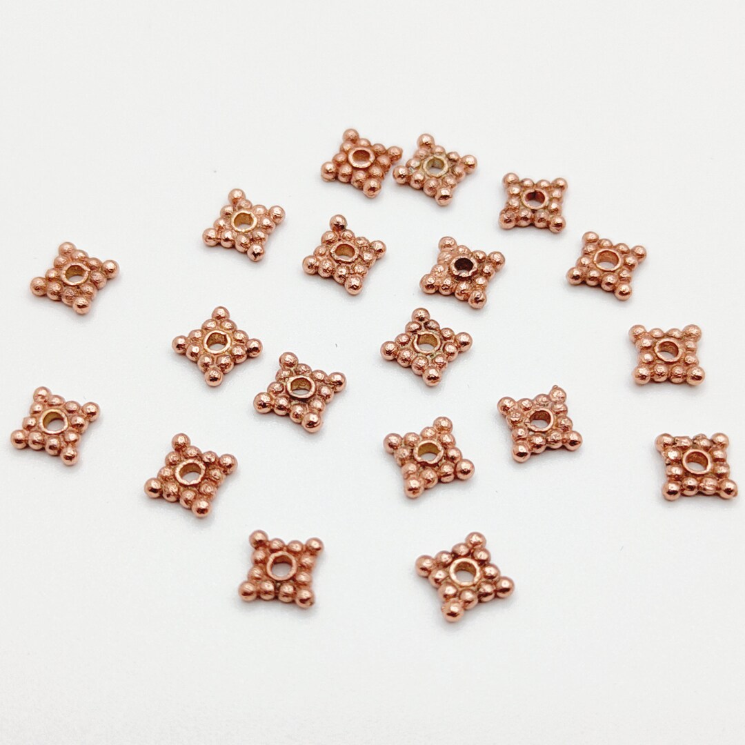 5x1mm Square Spacer Beads, Copper Metal Square Beads, Washer Beads ...