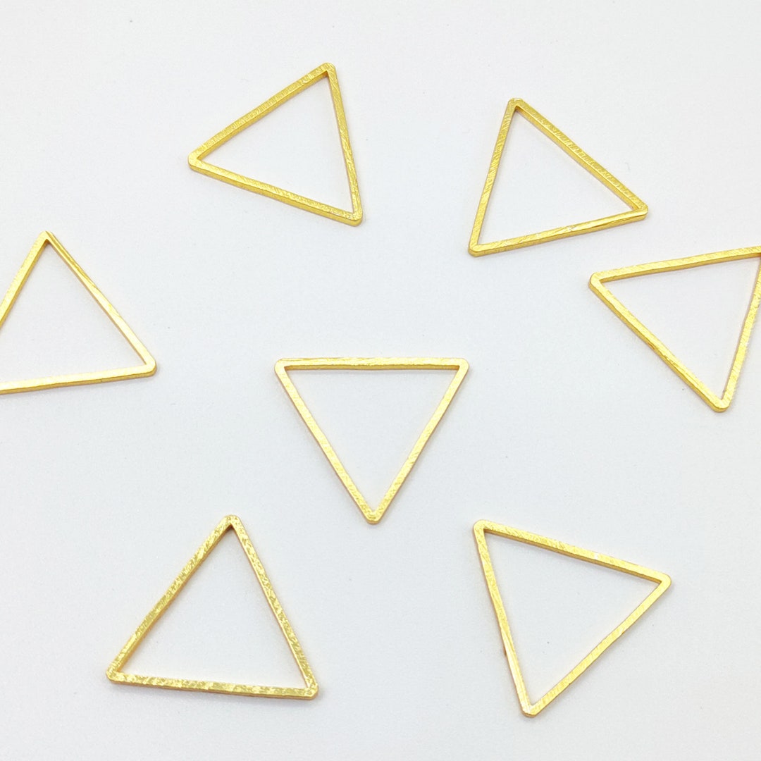 10 Pc Triangle Link Connector, Silver, Gold Plated Triangle Connector ...