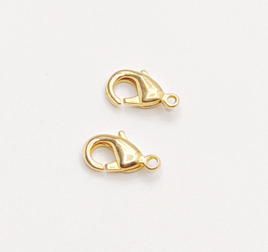 10 PC Gold Plated Lobster Clasp, Silver Lobster Claw Clasp, 12mm Shiny ...
