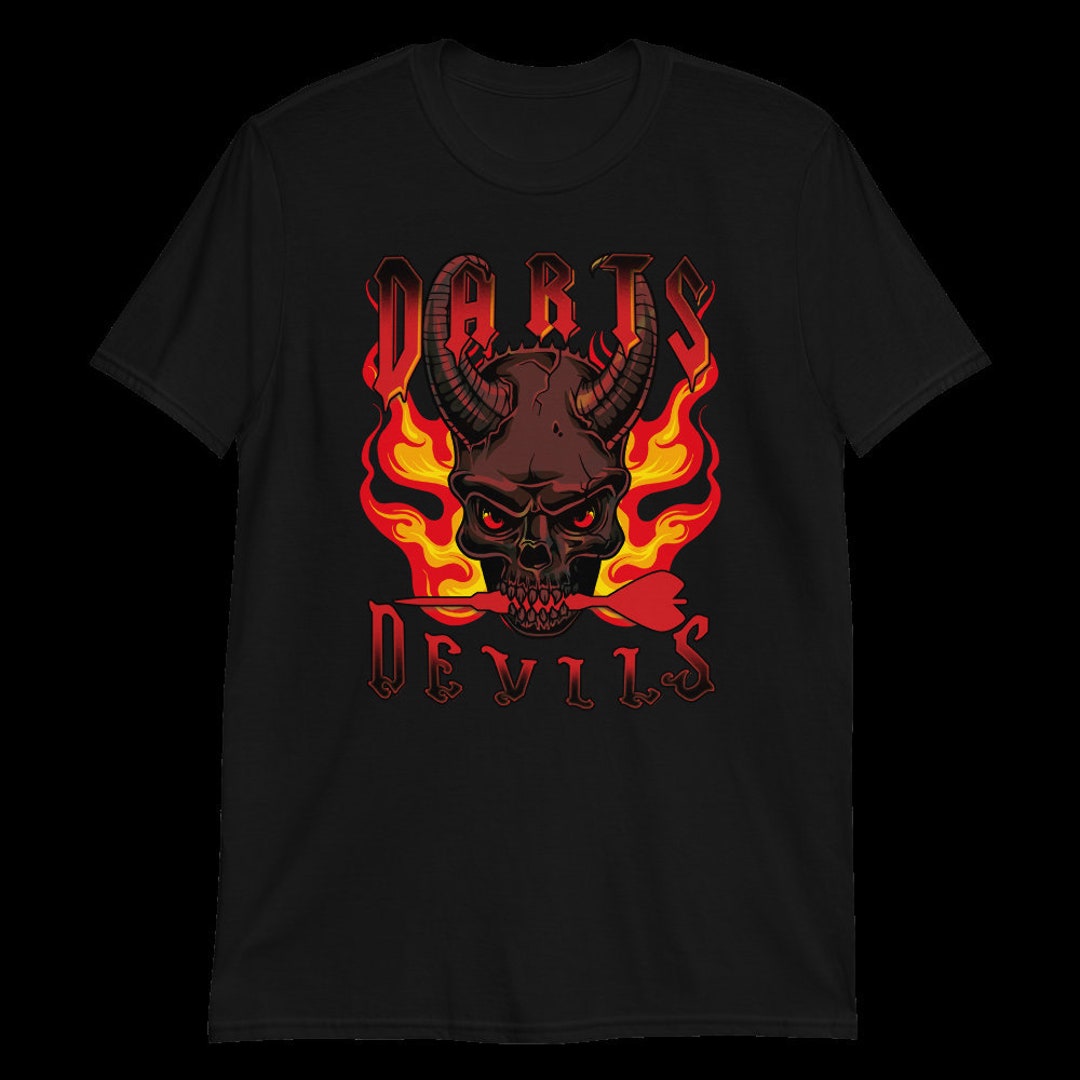 Darts Devils Skull Fire Demonic Hot Short-sleeve Unisex T-shirt - Etsy UK