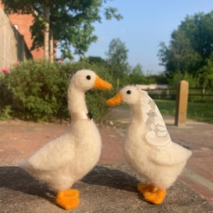 Geese Bride and Groom - Needle Felted Wedding Goose / Anniversary ...