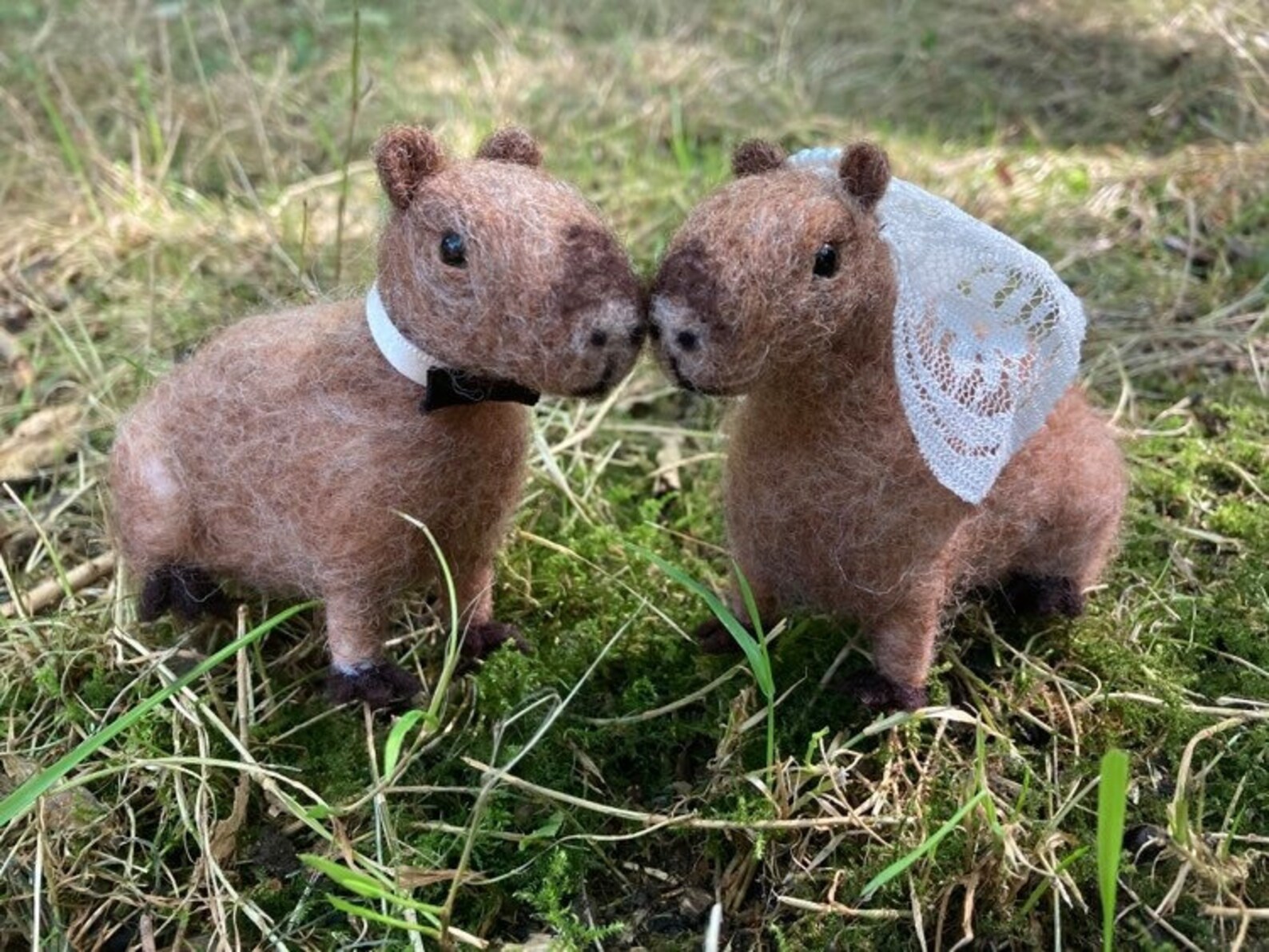 Capybara Wedding Couple Custom Needle Felted Capybara - Etsy