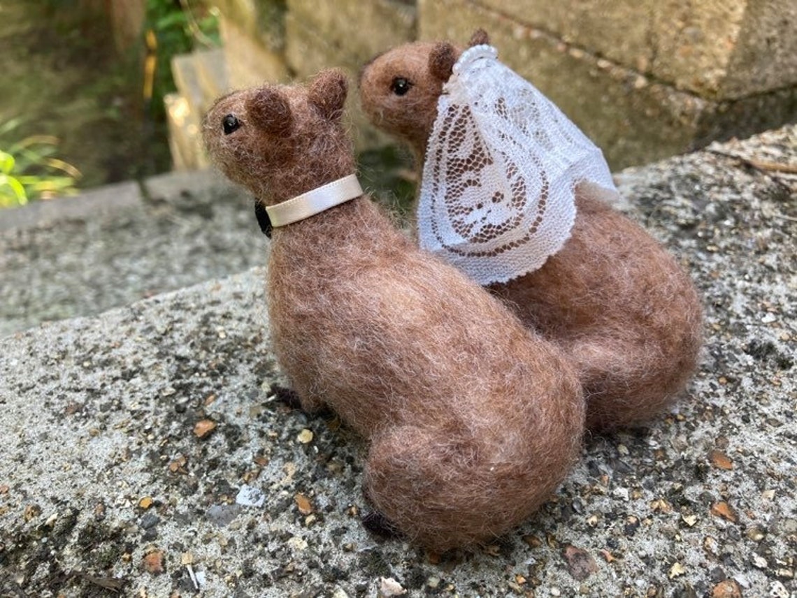 Capybara Wedding Couple Custom Needle Felted Capybara - Etsy