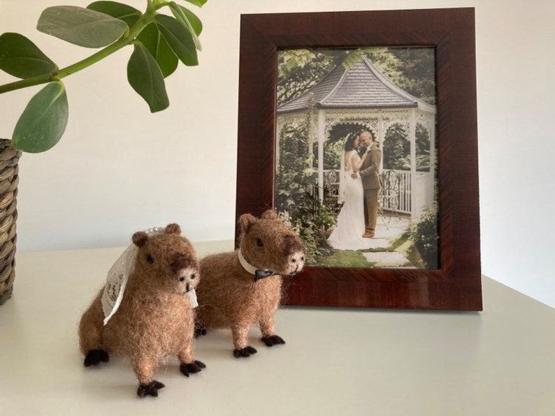 Capybara Wedding Couple Custom Needle Felted Capybara - Etsy