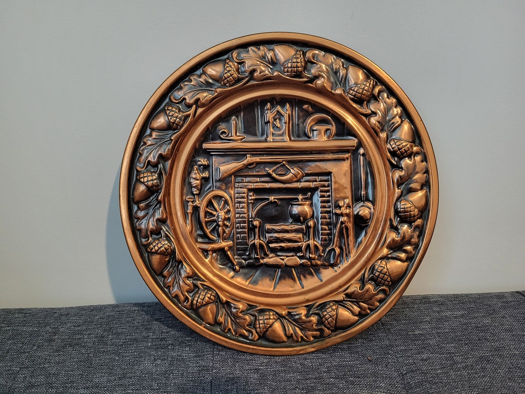 3 Vintage Copper Wall Plaques by Coppercraft Guild; Taunton ...
