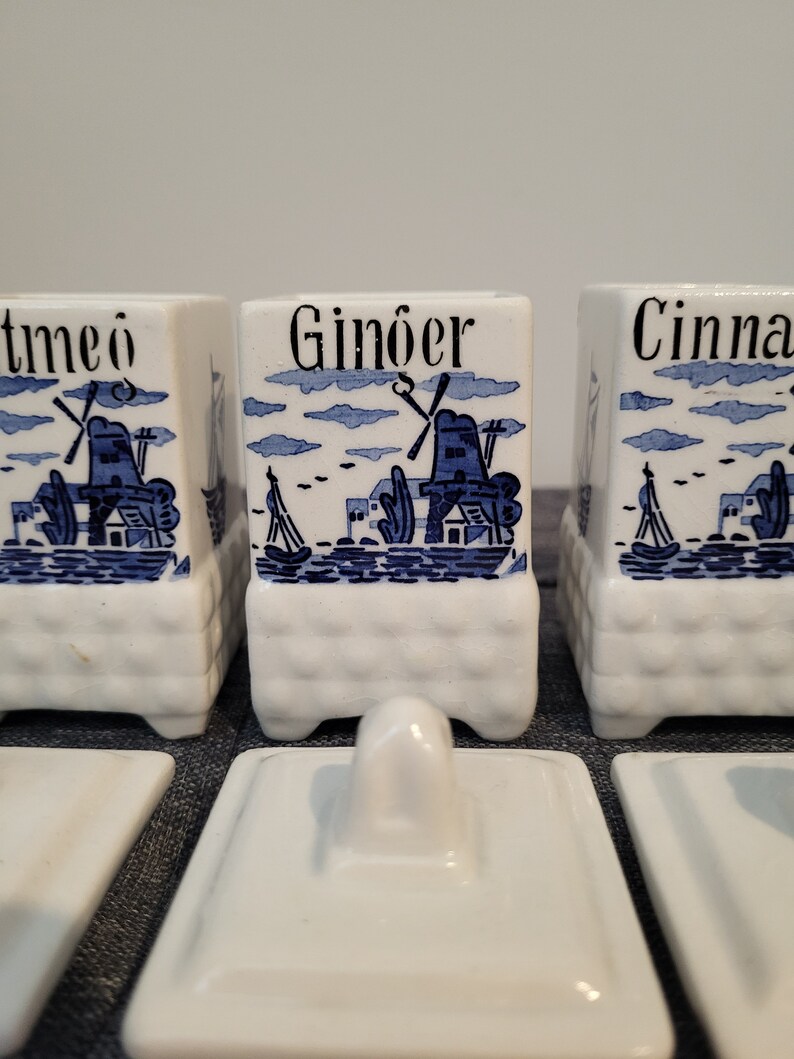 Vintage German Porcelain Spice Jars- Set of 6 - Etsy