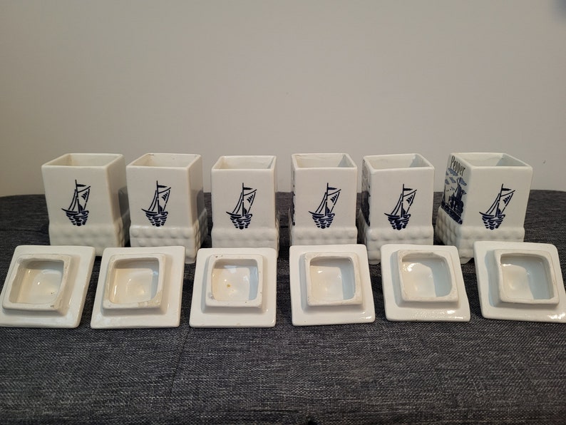 Vintage German Porcelain Spice Jars- Set of 6 - Etsy