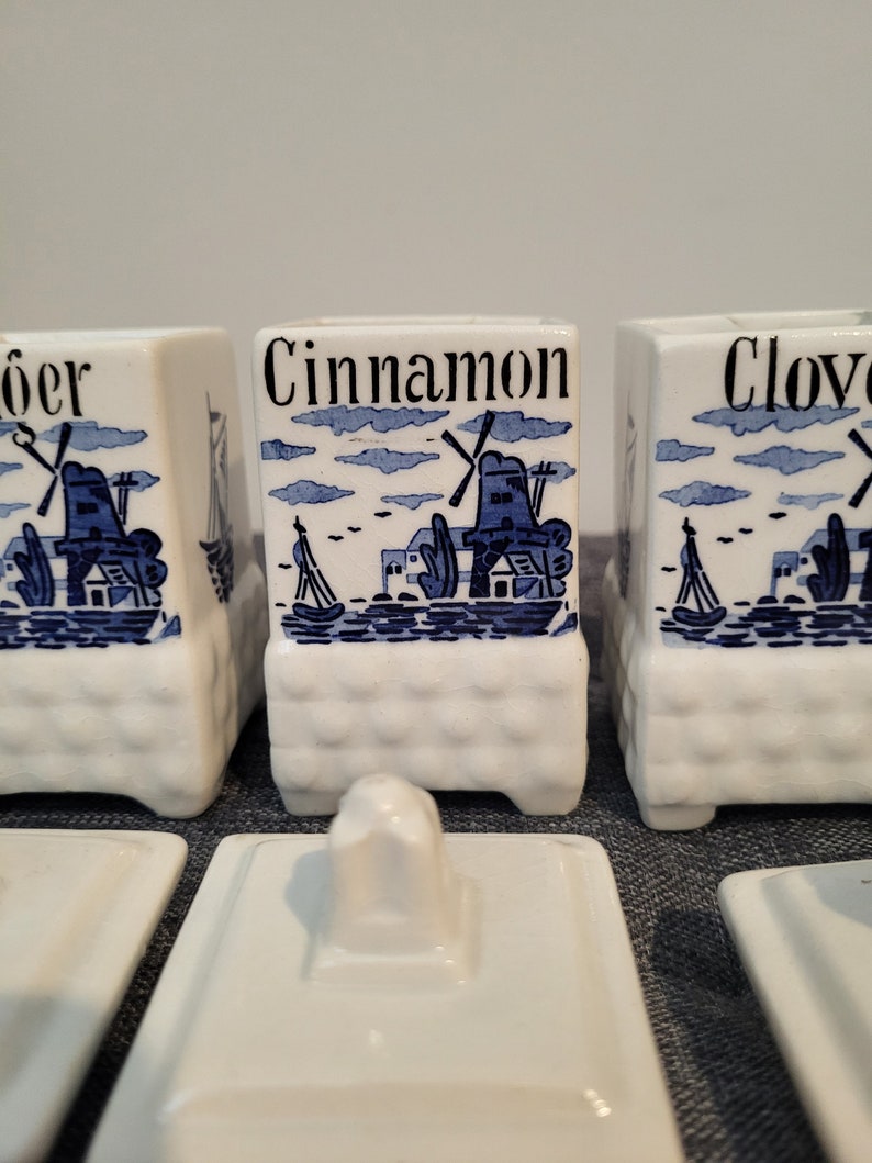 Vintage German Porcelain Spice Jars- Set of 6 - Etsy