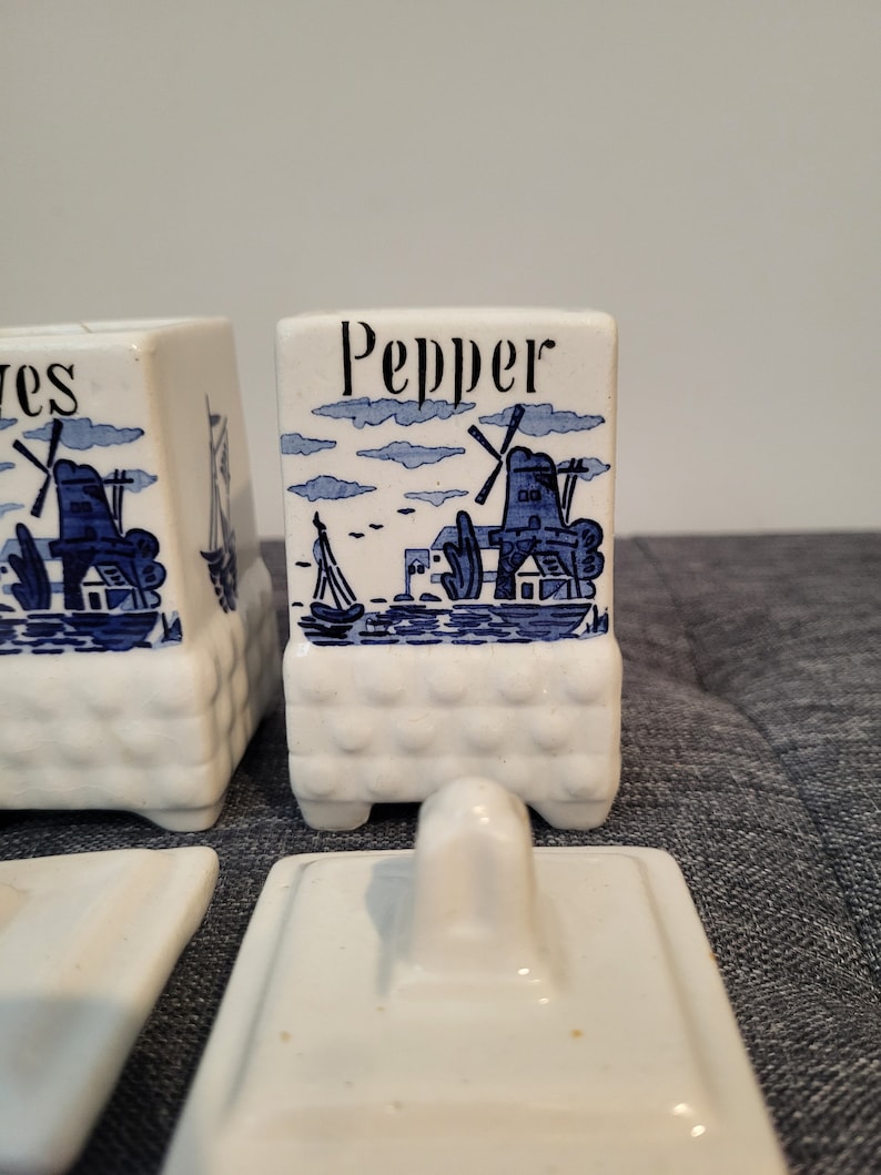 Vintage German Porcelain Spice Jars- Set of 6 - Etsy