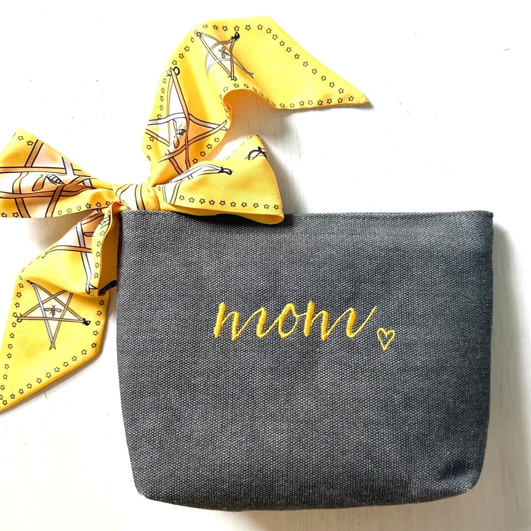 In Stock Mom Embroidered Pouch With Wrap/ Mother's Gift/mom Pouch/gifts ...