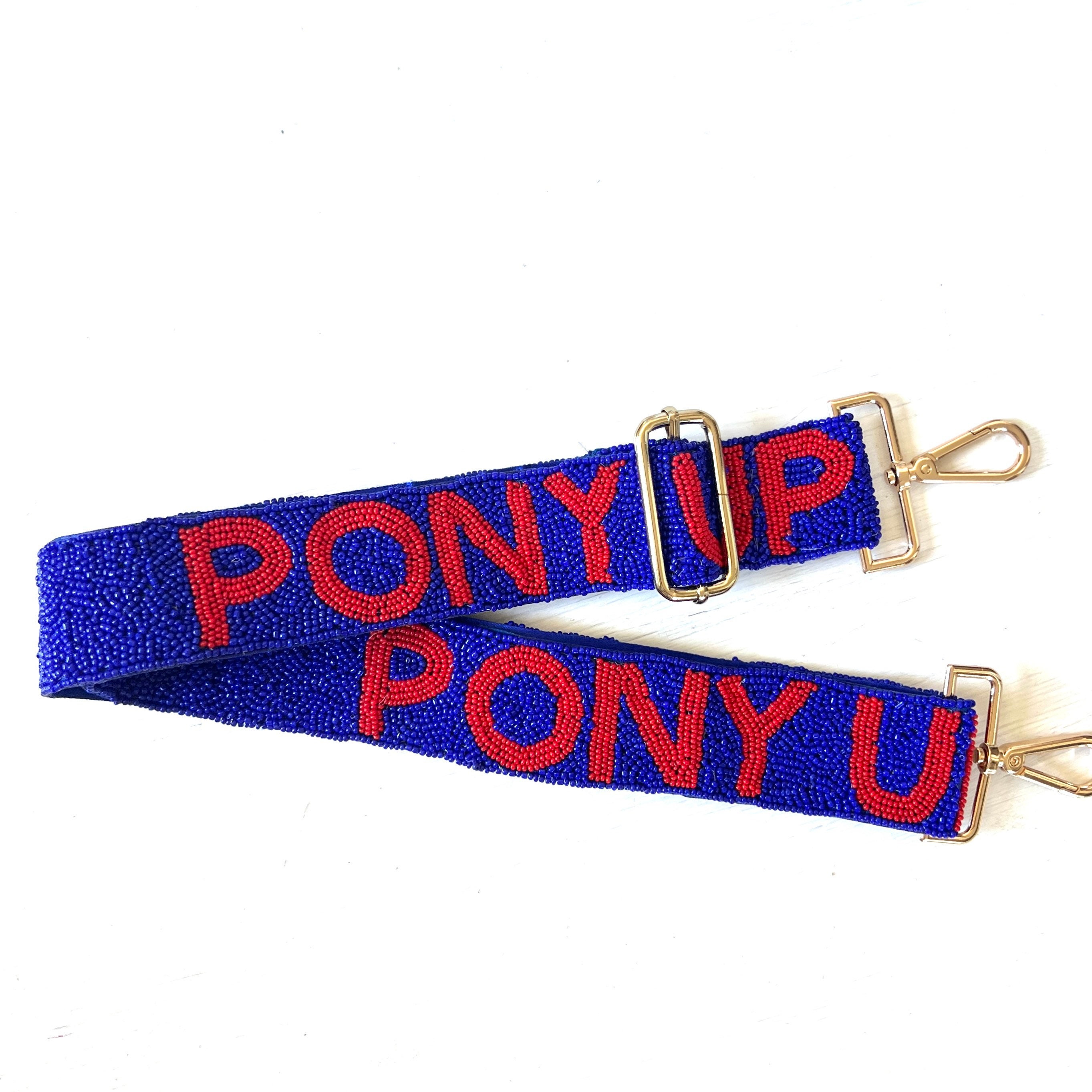 Beaded PONY UP Game Day Strap College Purse Strap/ University Smu/pony ...