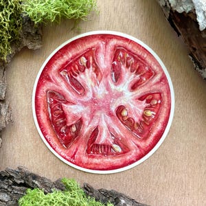 Sliced Tomato Sticker | Art Sticker | Tomato Art | Gardener Gifts ...