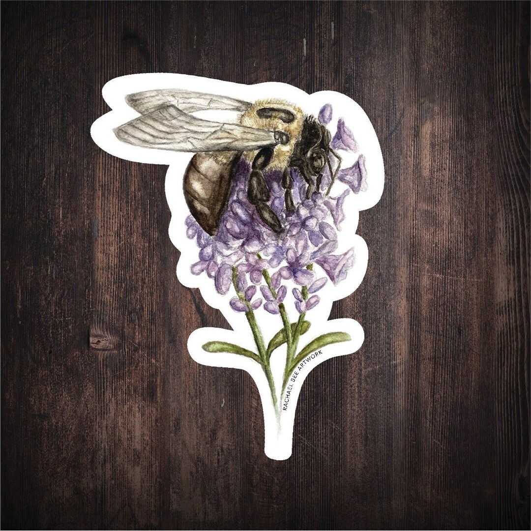Bee Sticker Watercolor Art Sticker Insect Sticker Bee - Etsy