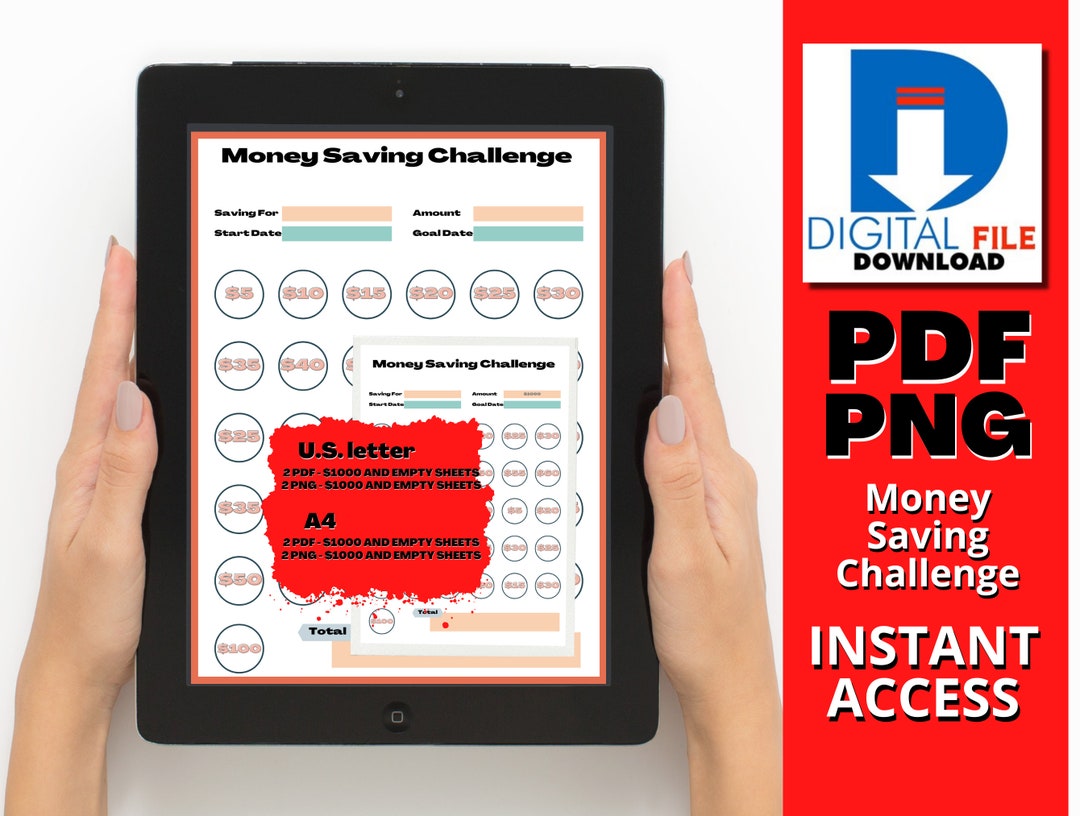 Money Saving Pdf Money Saving Challenge Printable Save 1000 in 30 Days ...
